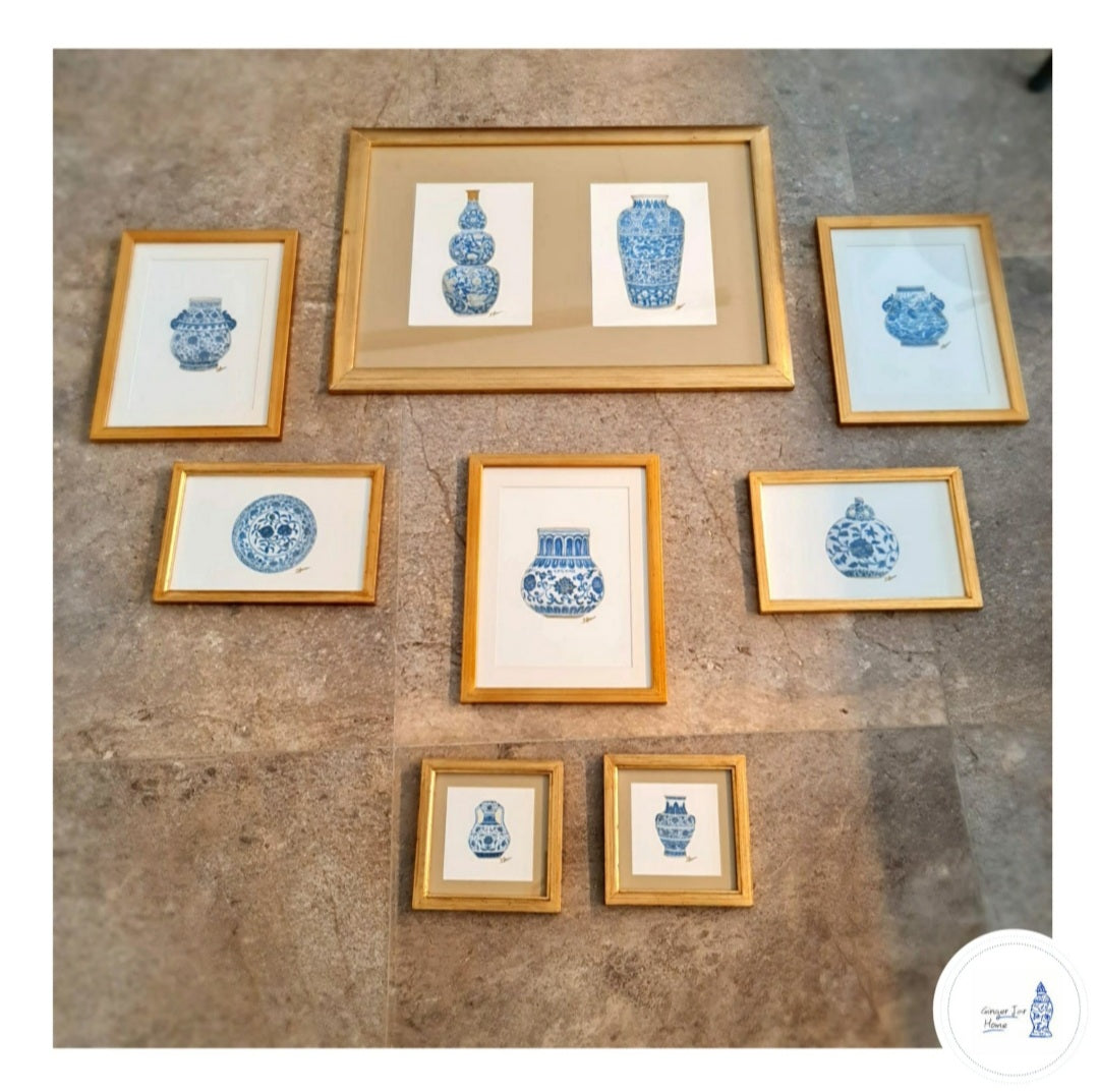 GJ Bleu Blanc Signature Big BB wall – Ginger Jar Home By DA