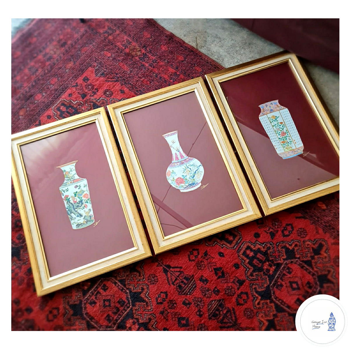 GJ Specialties trio burgundy frames – Ginger Jar Home By DA